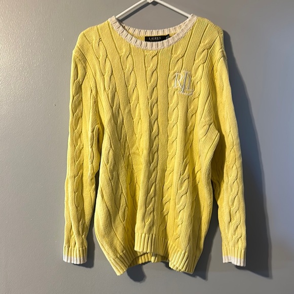 Ralph Lauren | Sweaters | Ralph Lauren 2x Yellow Cable Knit Sweater ...